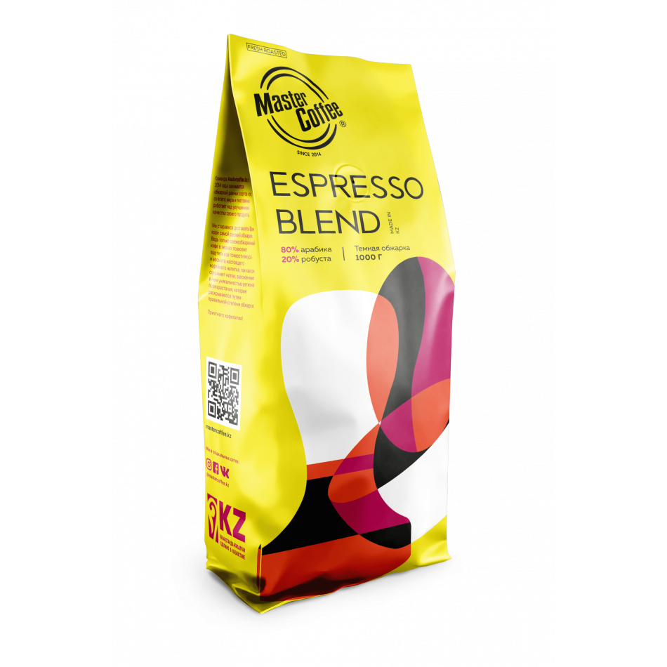 Кофе зерновой «Espresso Blend», 80% арабика/ 20% робуста - mastercoffee.kz